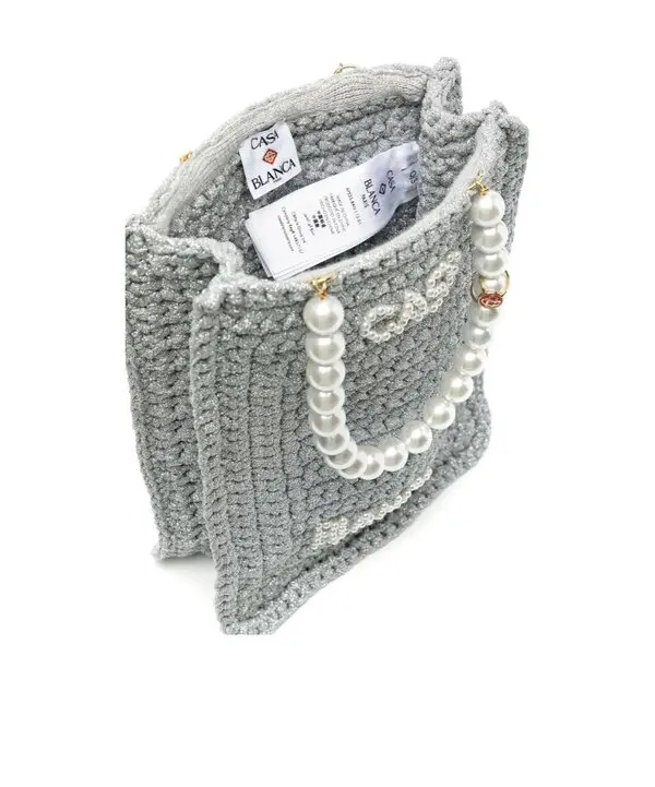 Casablanca Logo Embellished Tote Bag - Gray