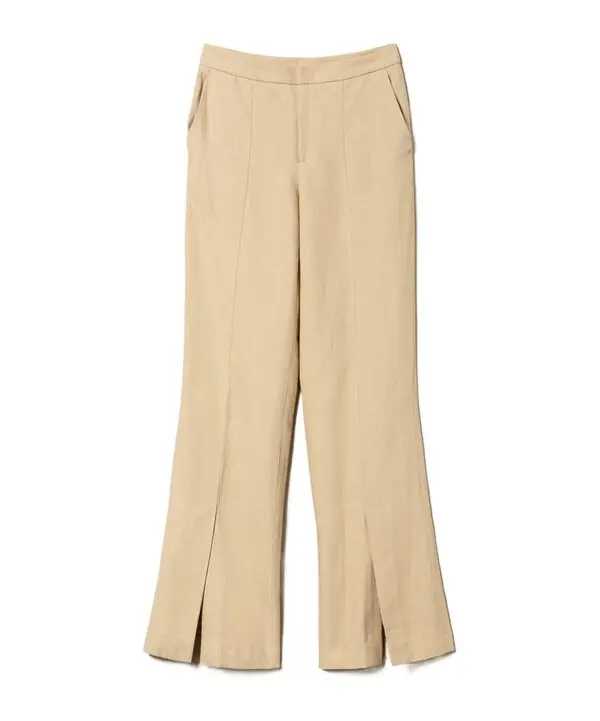 TWINSET Slit-hem Straight-leg Trousers - Nude