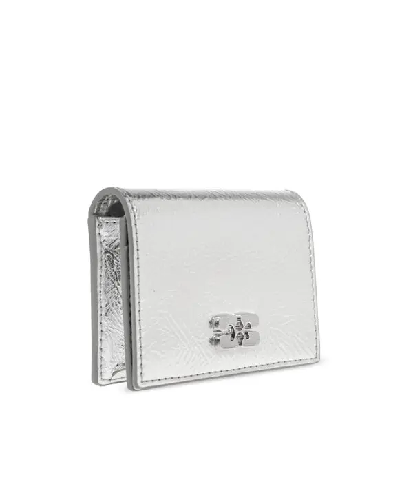 GANNI Wallet With Logo - Silver