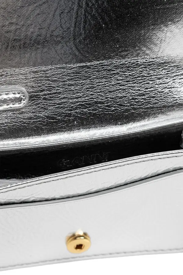 GANNI Wallet With Logo - Silver
