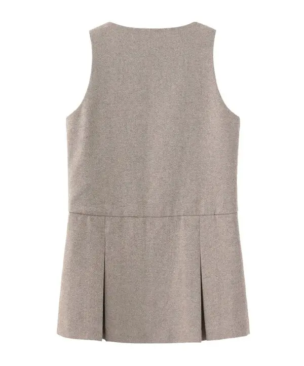 Marissa Chiara Sleeveless Dress With Zip Closure And Flap Pockets