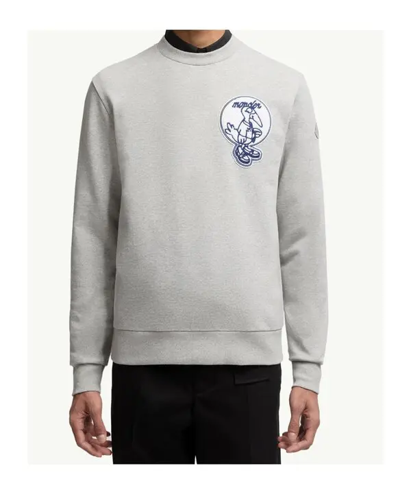 Moncler Mascot Patch Crewneck Sweatshirt - Grey