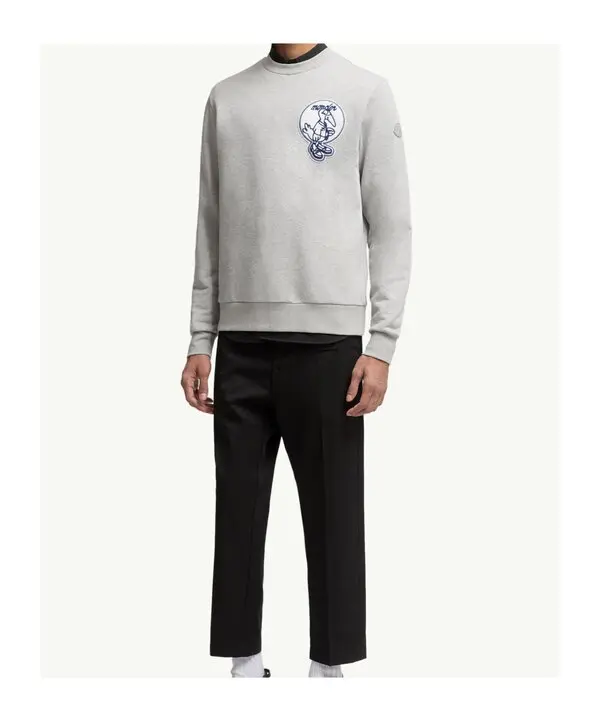 Moncler Mascot Patch Crewneck Sweatshirt - Grey