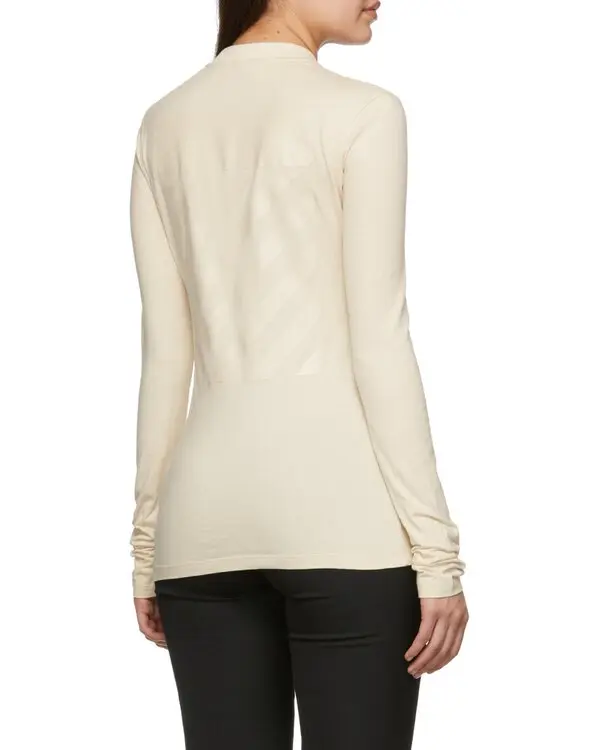 Off-White Diagonal Print Long Sleeve T-shirt