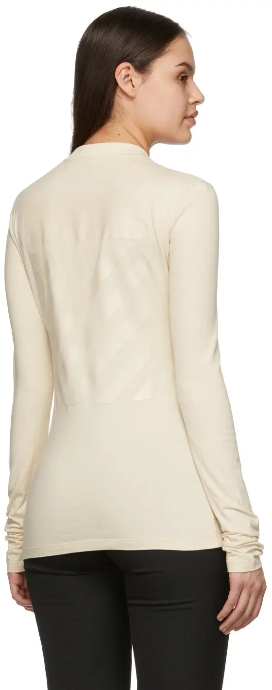Off-White Diagonal Print Long Sleeve T-shirt
