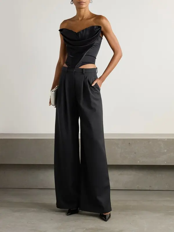 Magda Butrym Pleated Wool Wide-leg Trousers