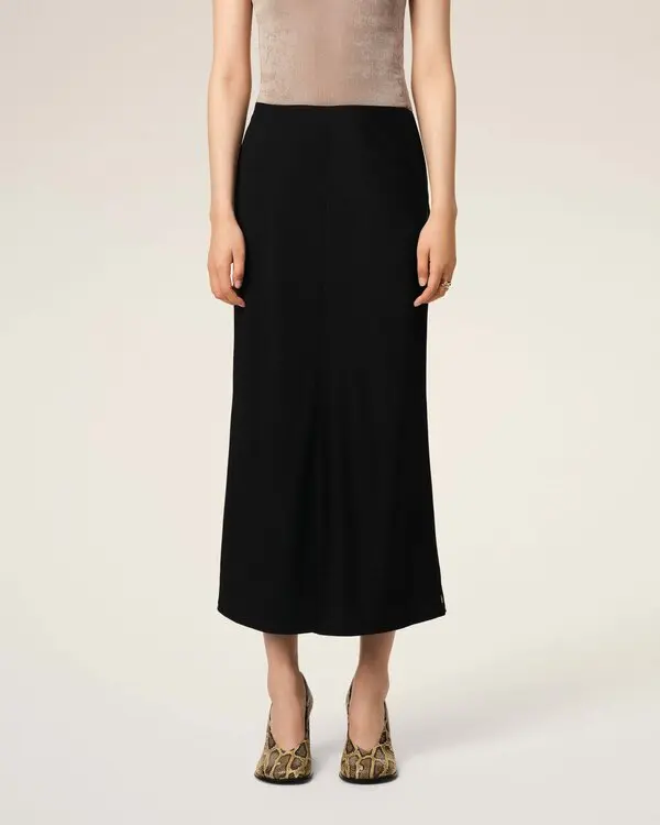 AMI Paris Straight Midi Skirt - Black