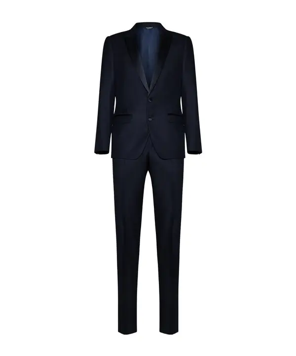 Dolce & Gabbana Dolce Gabbana Single-breasted Pressed Crease Tailored Suit - Black