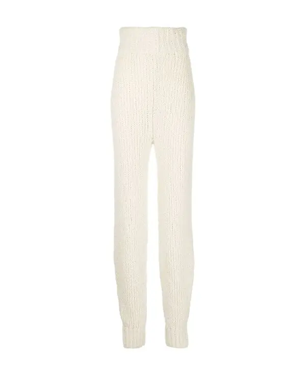 Khaite Rib-knitted Trousers - White