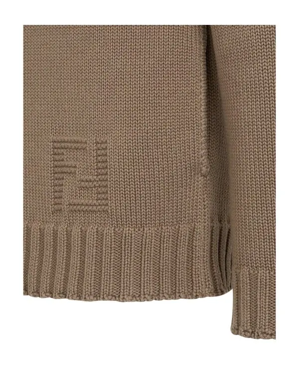 Fendi Knitted Jumper With Ff Mosaic Detail