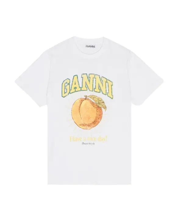 GANNI Logo-printed Crewneck T-shirt - White