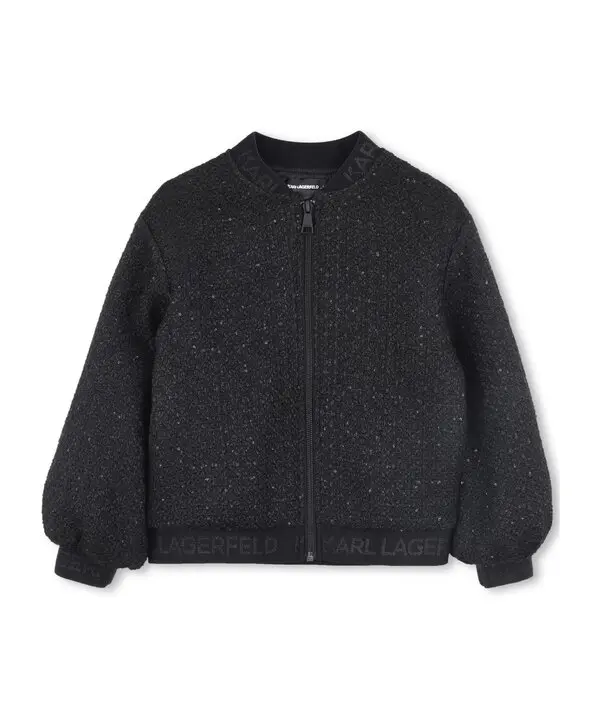 Karl Lagerfeld Textured Long-sleeve Bomber Jacket