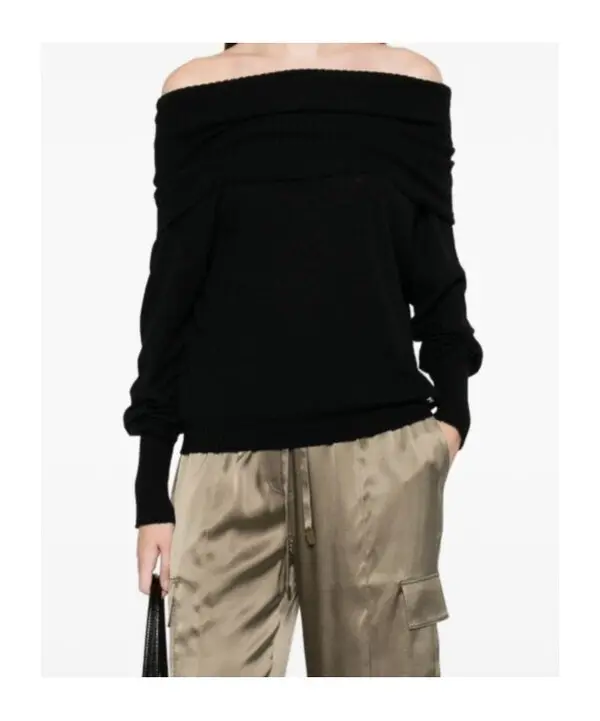 Pinko Off-the-shoulder Sweater With Ribbed Details