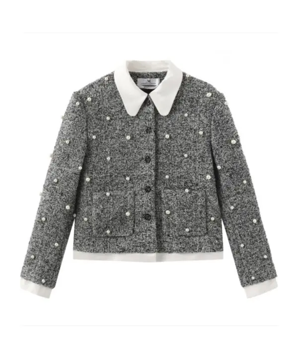 Marissa Chiara Embellished Pearl Button-front Jacket