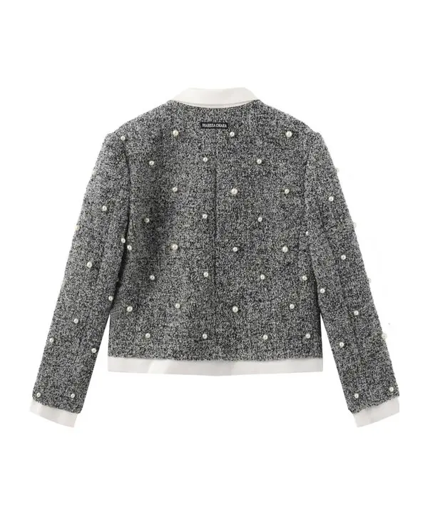 Marissa Chiara Embellished Pearl Button-front Jacket