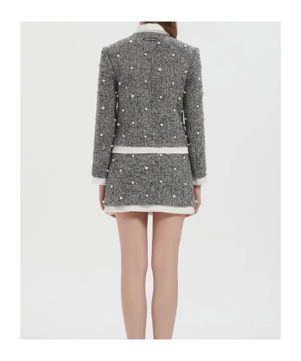 Marissa Chiara Embellished Pearl Button-front Jacket