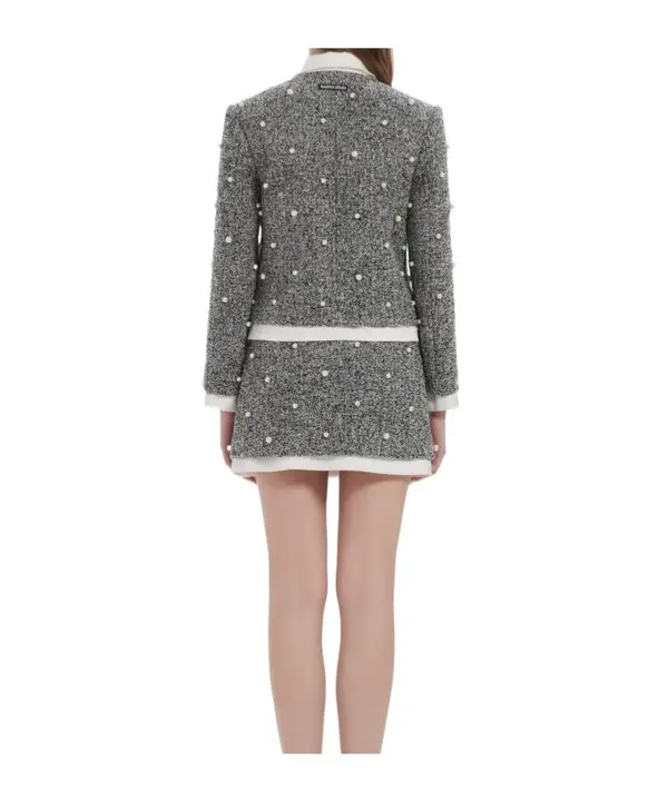 Marissa Chiara Embellished Pearl Button-front Jacket