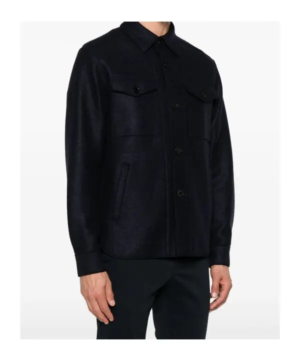 Harris Wharf London Buttoned Wool Overshirt