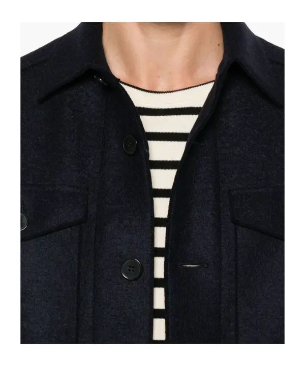 Harris Wharf London Buttoned Wool Overshirt
