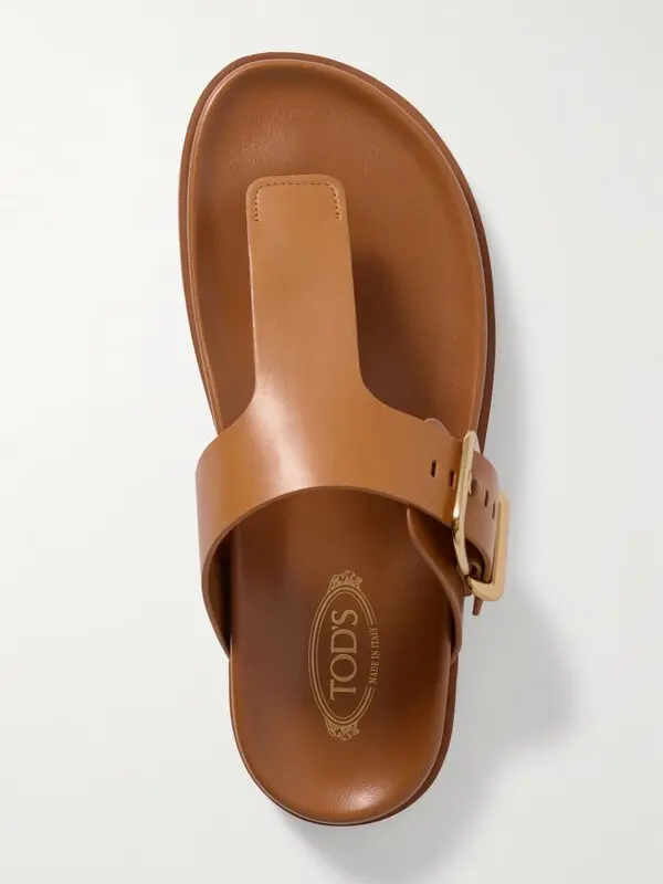 TOD'S Buckled Leather Sandals - Tan