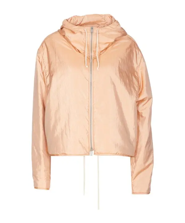 JIL SANDER Zip-up Hooded Padded Jacket - Nude