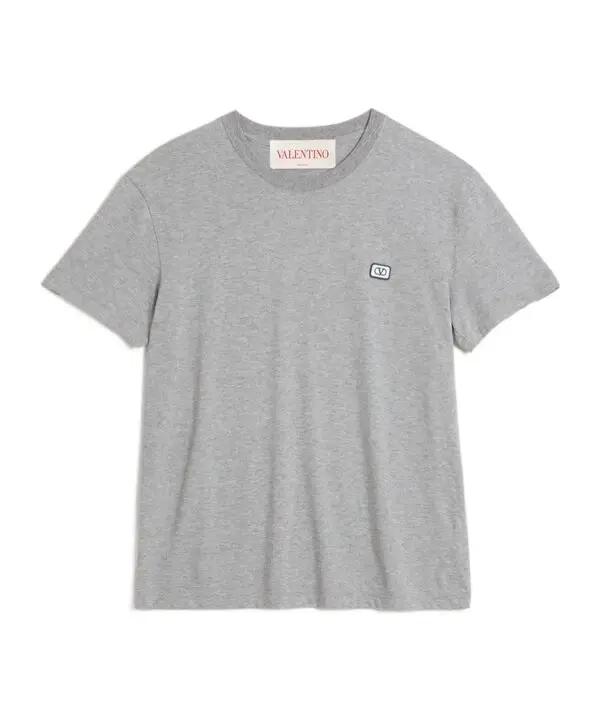 Valentino Garavani Logo Patch Crewneck T-shirt - Gray