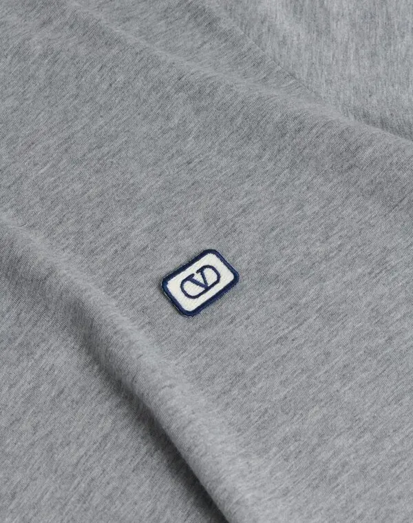 Valentino Garavani Logo Patch Crewneck T-shirt - Gray