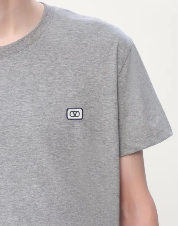 Valentino Garavani Logo Patch Crewneck T-shirt - Gray