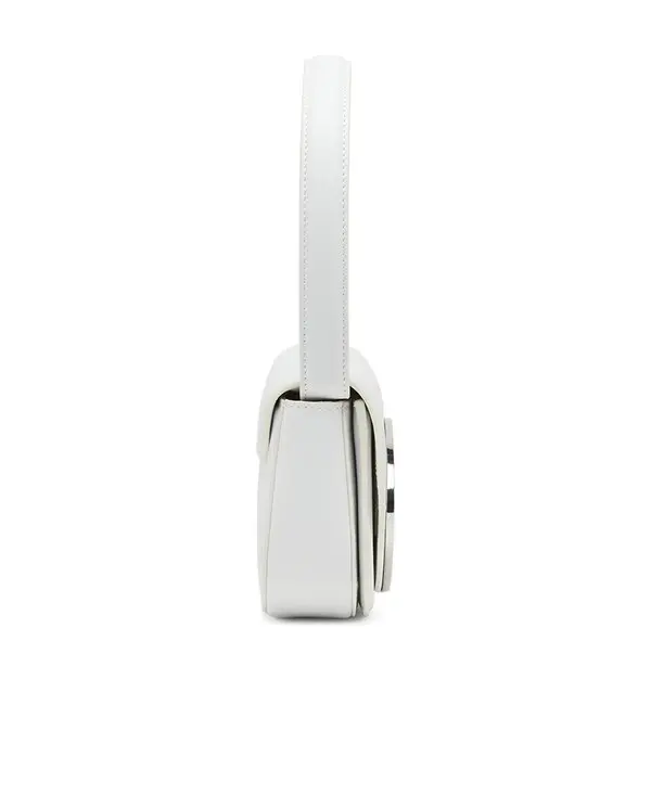 DIESEL® 1dr Logo Plaque Shoulder Bag - White