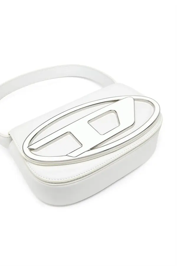 DIESEL® 1dr Logo Plaque Shoulder Bag - White