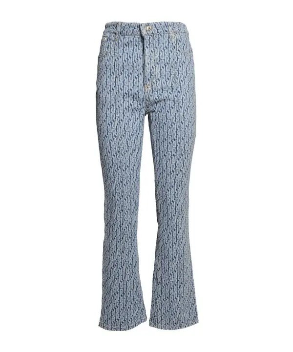 Rabanne Logo Jacquard Flared Jeans