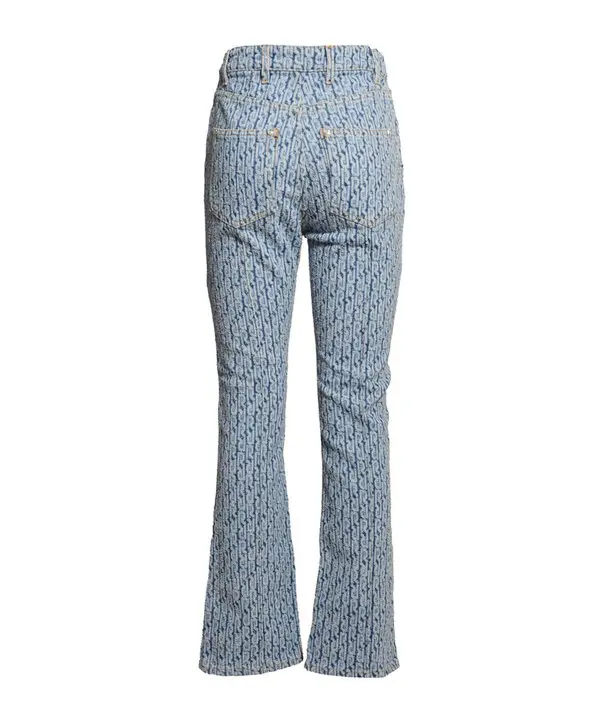 Rabanne Logo Jacquard Flared Jeans