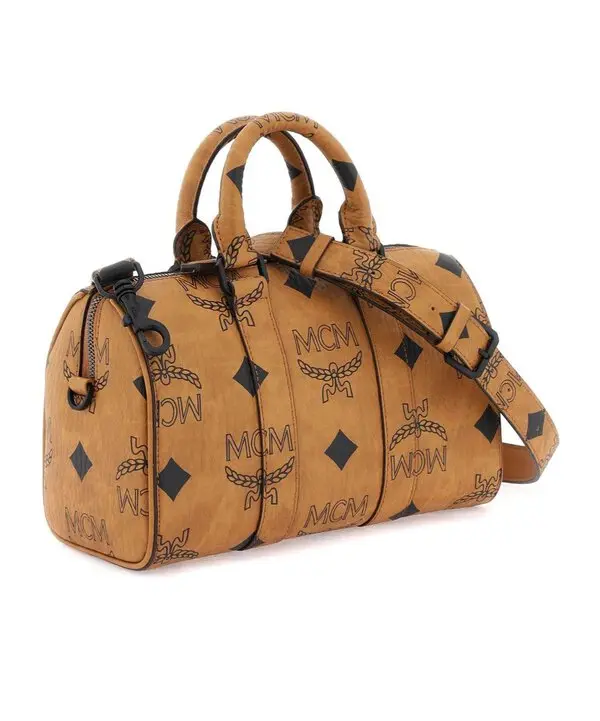 Mcm Boston Small Top Handle Bag - Brown