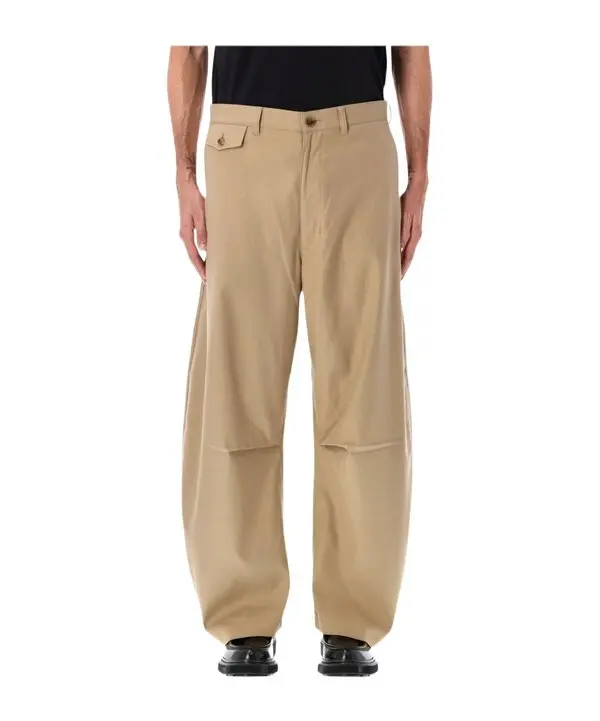 Comme Des Garçons Wide Leg Pleated Trousers - Beige