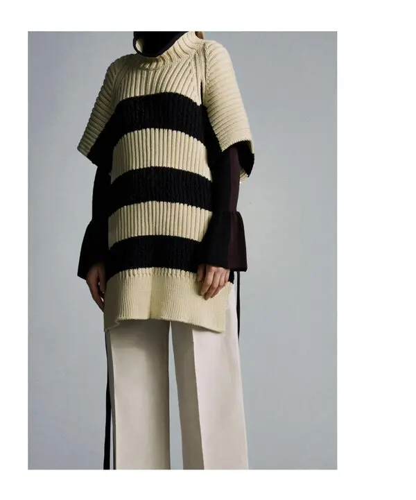 Moncler Striped Cape With Belt