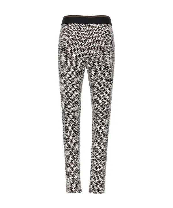 Rabanne Monogram Jacquard Logo Waistband Leggings - Gray