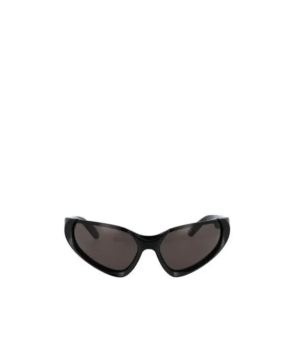 Balenciaga Oval Frame Logo Sunglasses - Black
