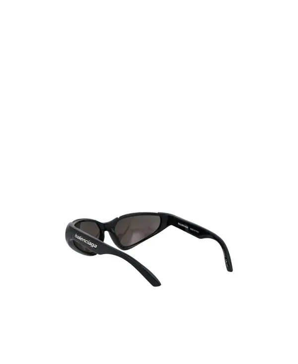 Balenciaga Oval Frame Logo Sunglasses - Black
