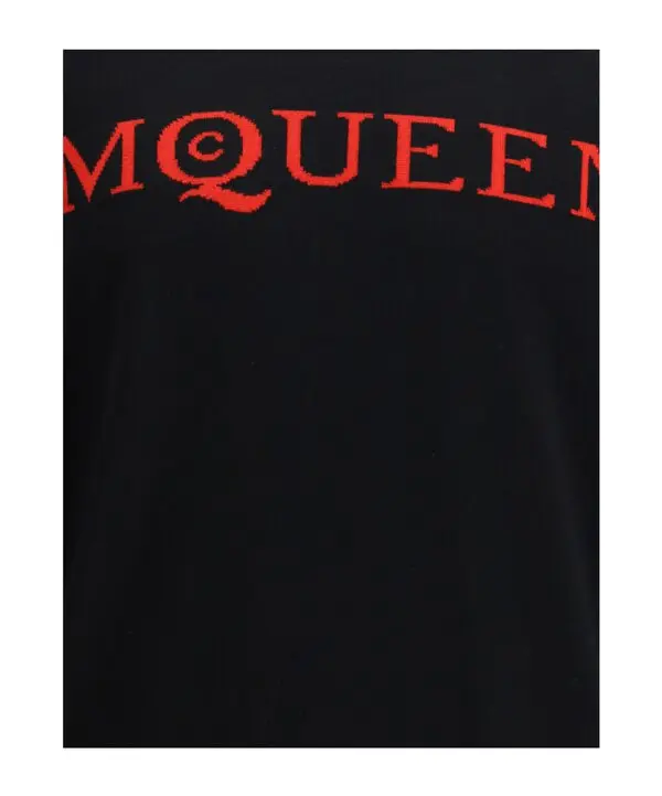 Alexander McQueen Logo Intarsia-knit Crewneck Jumper - Black