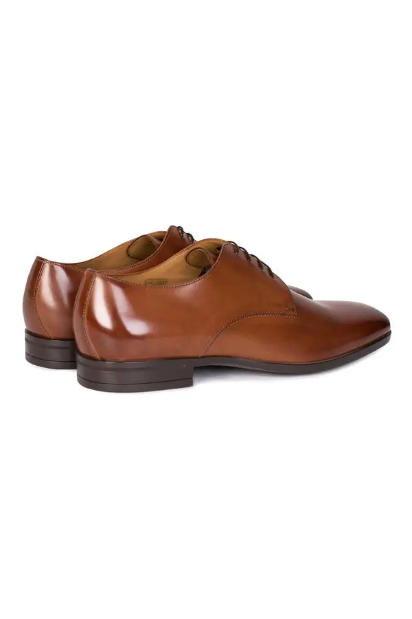 brown formal dresses for weddings Hugo Boss Lisbon Derby Mens Leather Dress Shoe in Medium Brown  Mens Suit  Warehouse