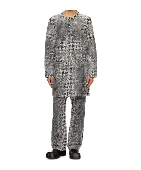 DIESEL® Prince Of Wales Jacquard Denim Coat