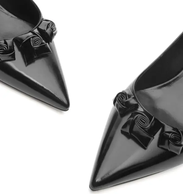 STUART WEITZMAN Pointed Toe High Heel Pumps With Rose Detailing
