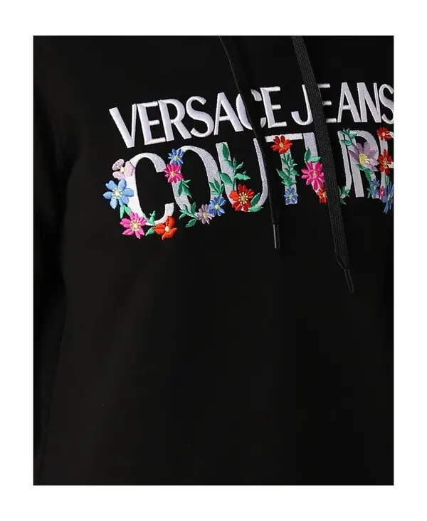 Versace Floral Embroidered Cotton Hoodie