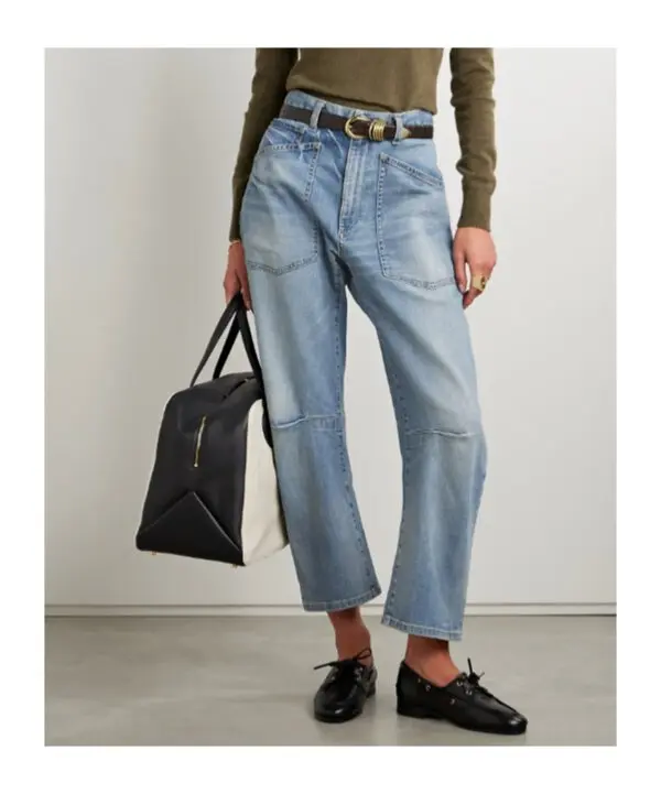 NILI LOTAN Shon Curved Jeans - Blue