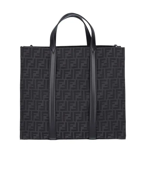 Fendi Ff Motif Jacquard Shopper Bag - Brown