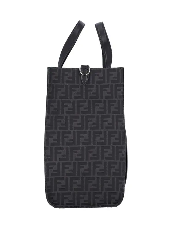 Fendi Ff Motif Jacquard Shopper Bag - Brown