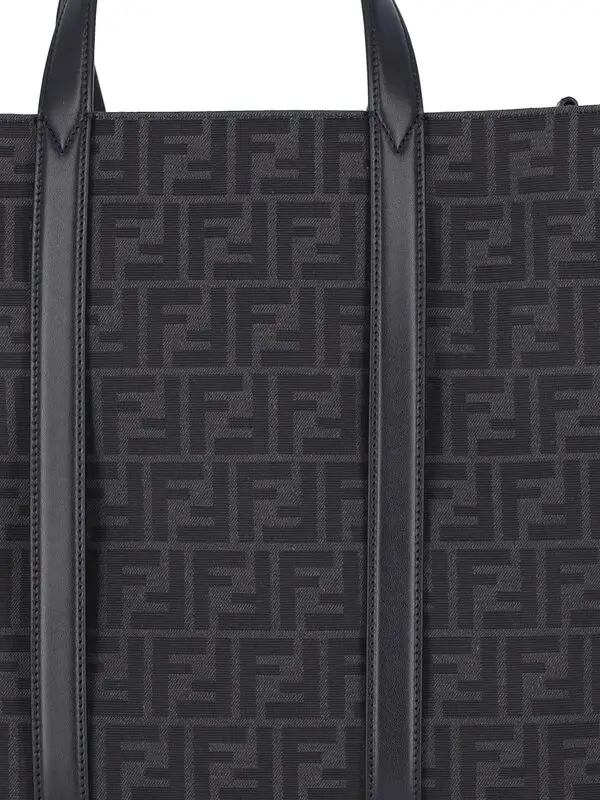 Fendi Ff Motif Jacquard Shopper Bag - Brown