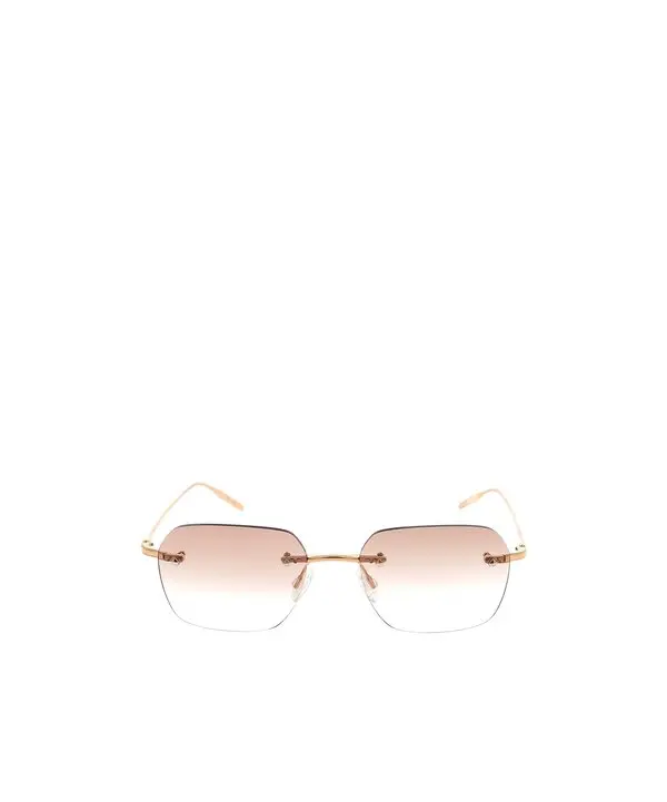 Barton Perreira Louie Rimless Rectangular Frame Sunglasses
