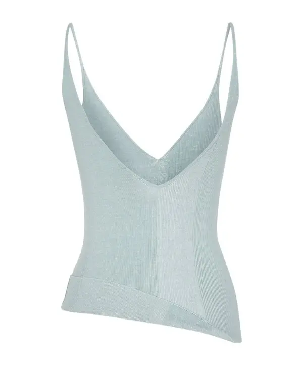Fendi Asymmetrical Hem Ribbed-knit Top