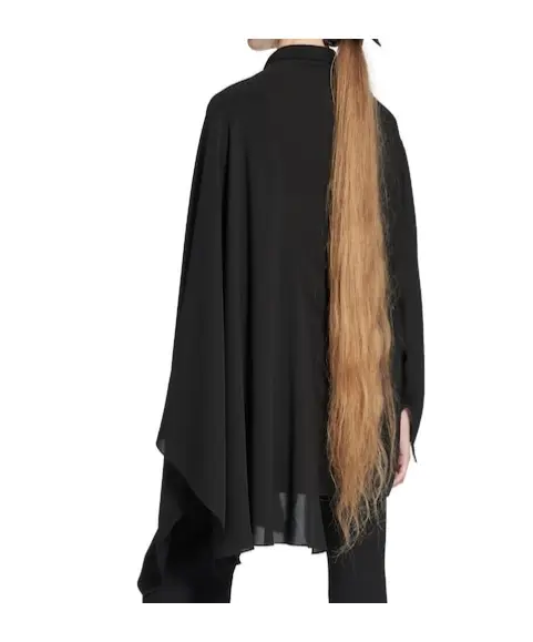 Balenciaga Lavallière Collar Asymmetrical Blouse